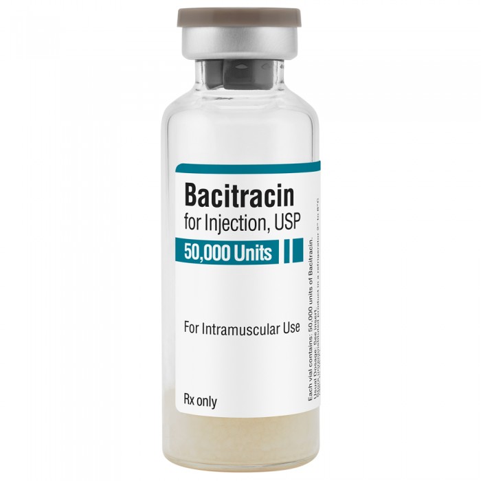 Bacitracin 50,000 Units Powder, 30ml Vial - 10/Box