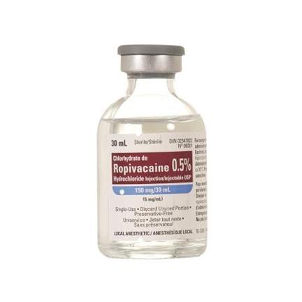 Ropivacaine Hydrochloride, 0.5% Solution, 5mg/mL, 30 ml Vial - 10 Vials/Box